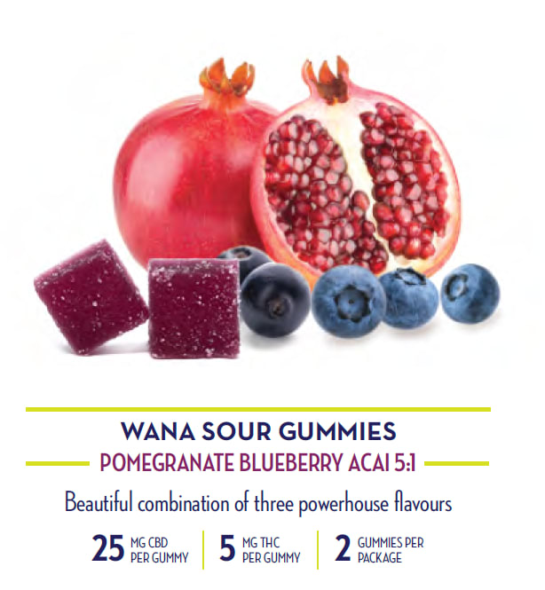 Pomegranate Blueberry Acai 5:1 Gummies OB (Wana) • Wiid Boutique Inc.