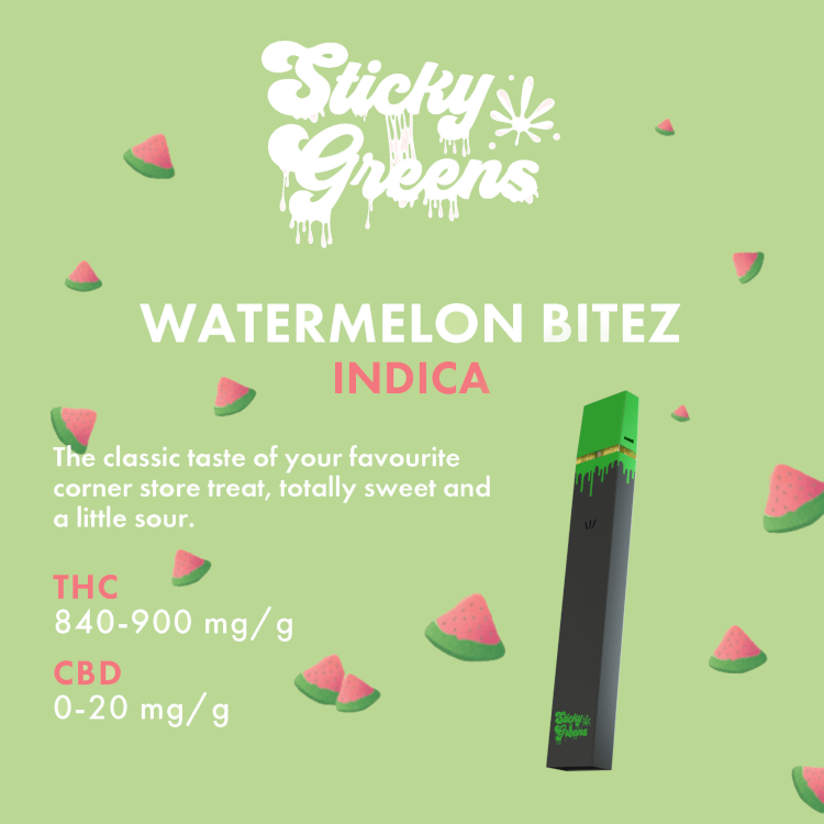 Watermelon Bitez Disposable Vape (Puffs Plus by Sticky Greens) • Wiid ...