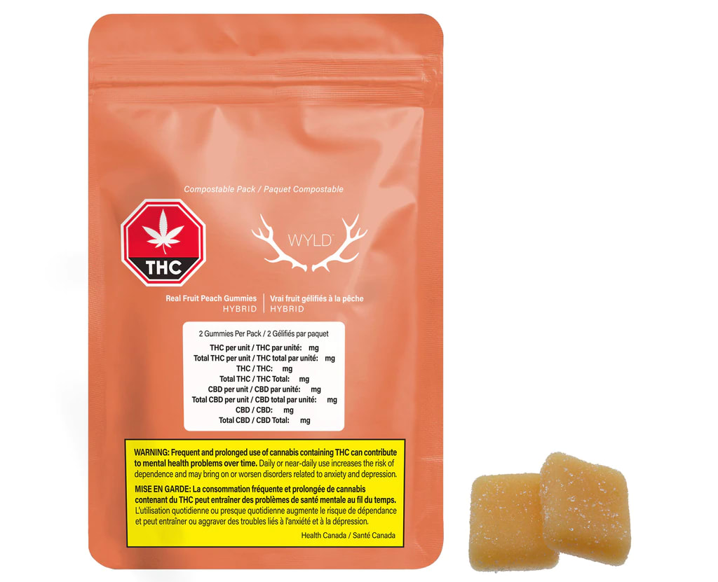 WYLD Real Fruit Peach 1:5 CBD Gummies (Wyld) • Wiid Boutique Inc.